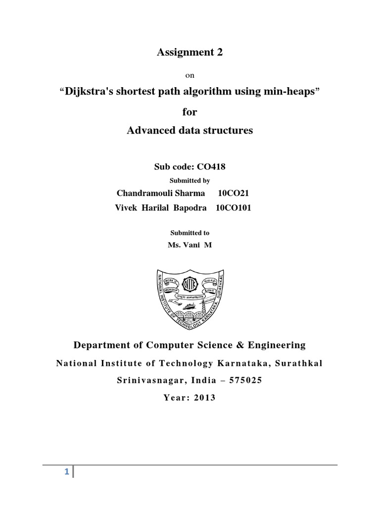 Dijkstra's shortest path algorithm using min-heaps: Source code and ...