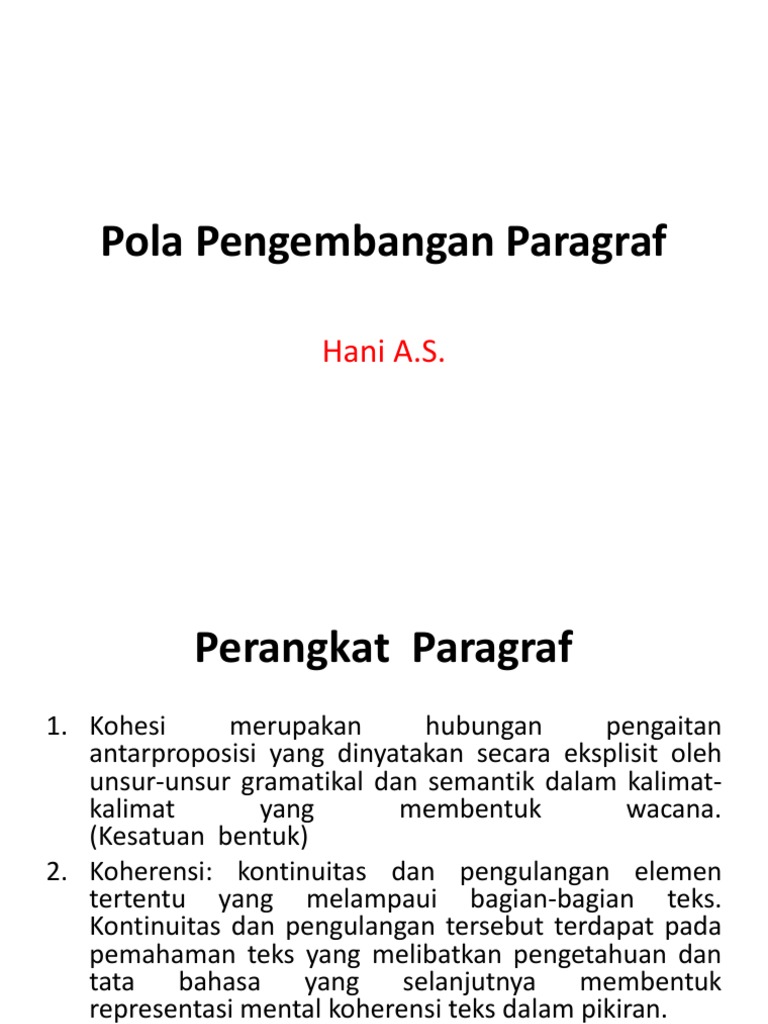 Pola Pengembangan Paragraf | PDF