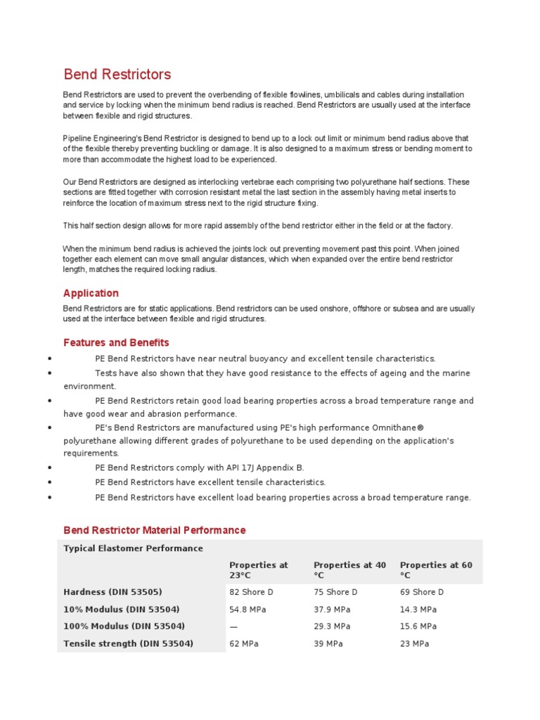 Bend Restrictors | PDF | Building Engineering | Mechanical Engineering