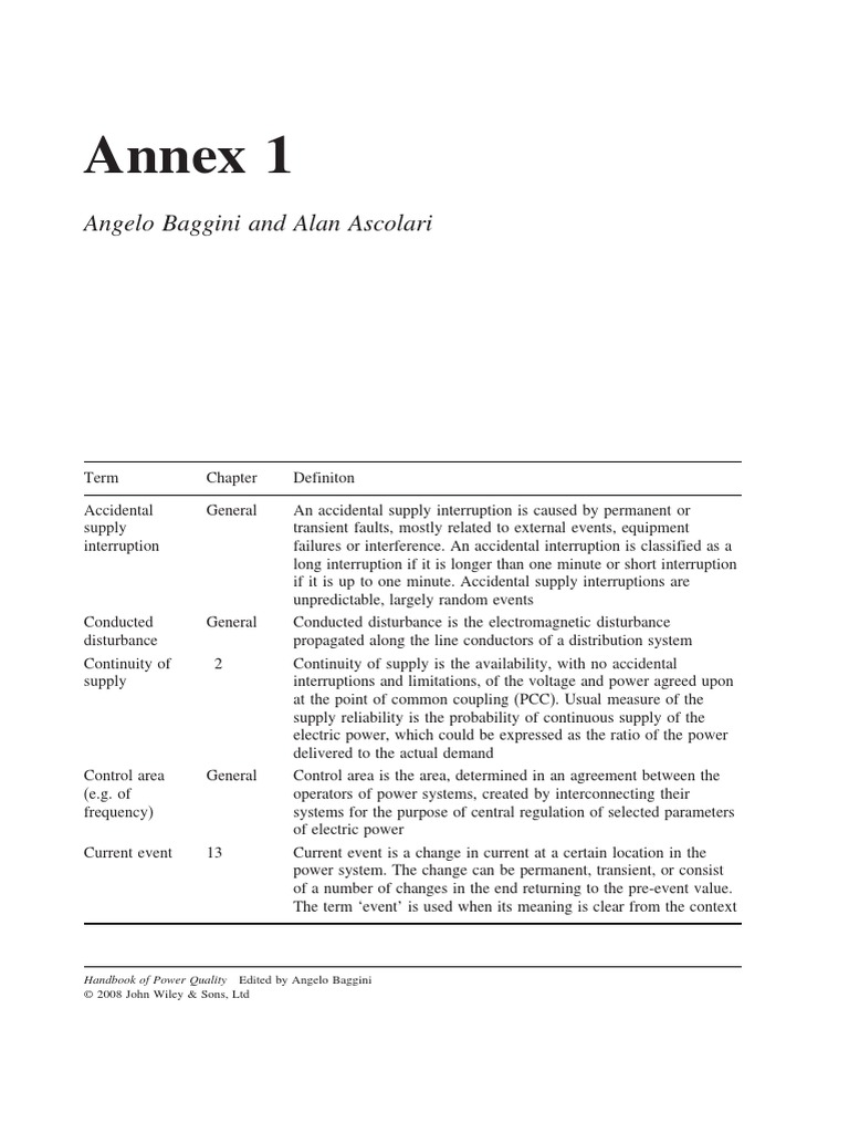Annex 1 | PDF | Electric Power System | Electric Power Distribution