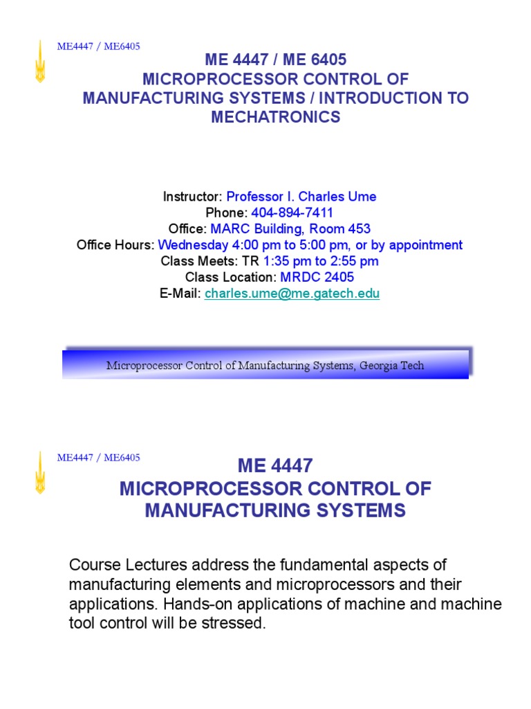 ME4447-ME6405 Course Outline | PDF | Programmable Logic Controller ...