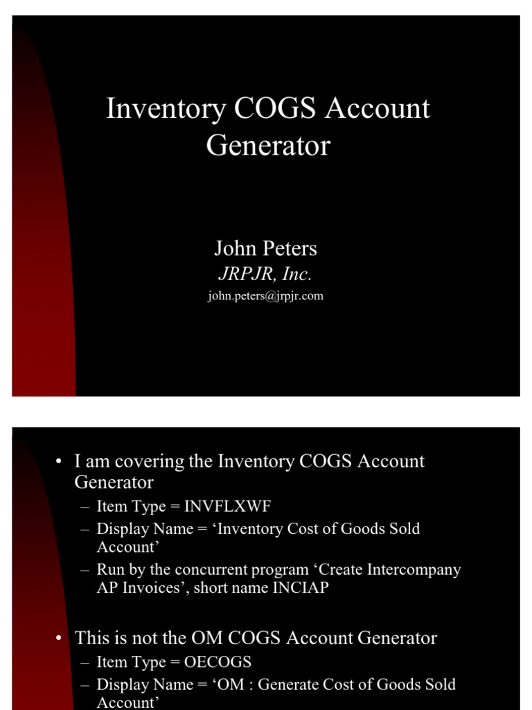 INV COGS Account Generator | PDF | Debugging | Inventory