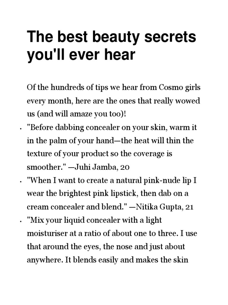 The Best Beauty Secrets You | PDF | Beauty | Toiletry