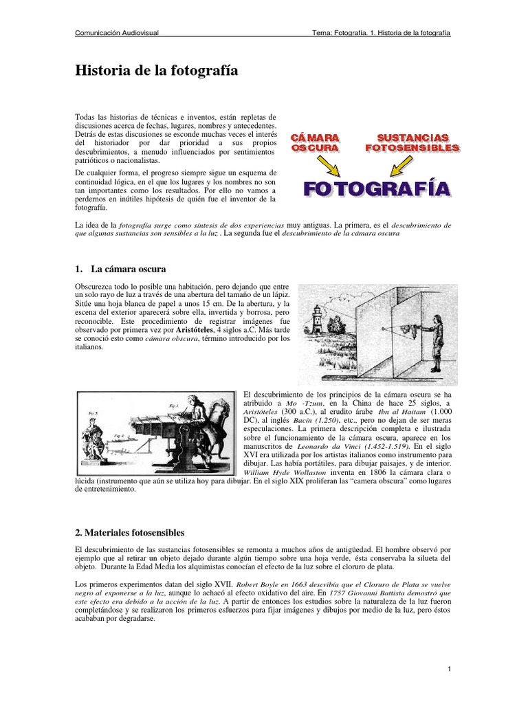 Historia de La Fotografia | PDF