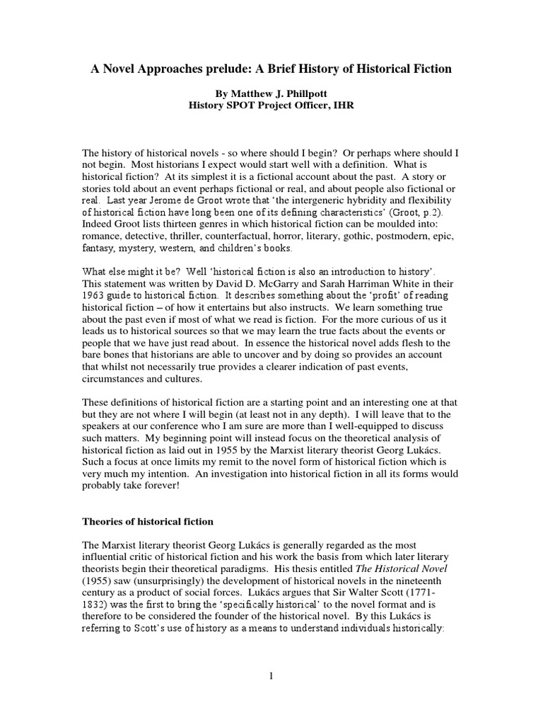 History of Historical Fiction | PDF | Waverley (Novel) | Historical Fiction