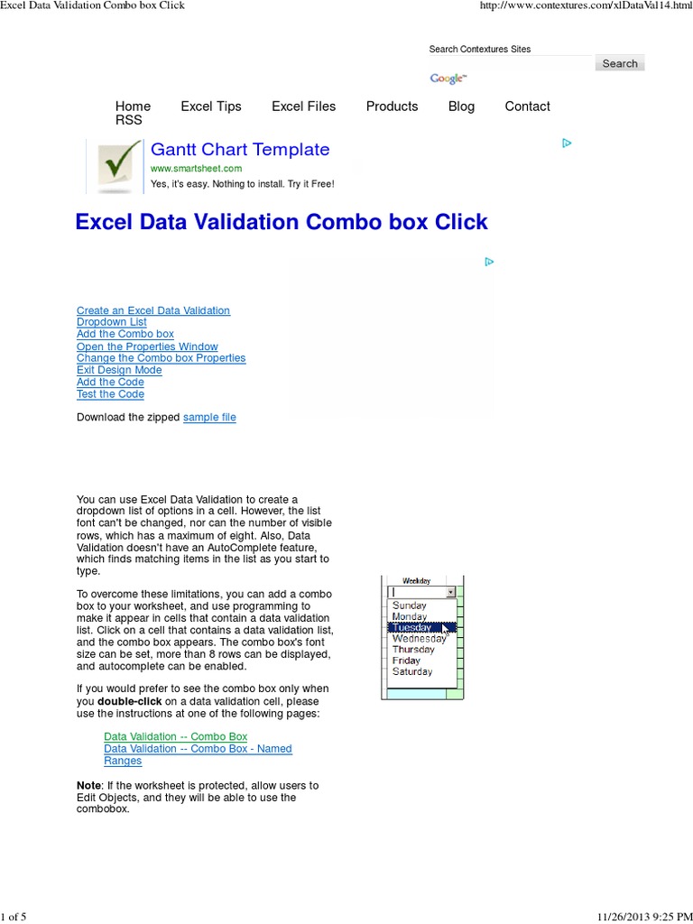 Excel Data Validation Combo Box Click Pdf Microsoft Excel Digital Technology