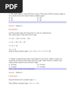 Age Problems Sample With Answers and Explanations | PDF | Equations ...