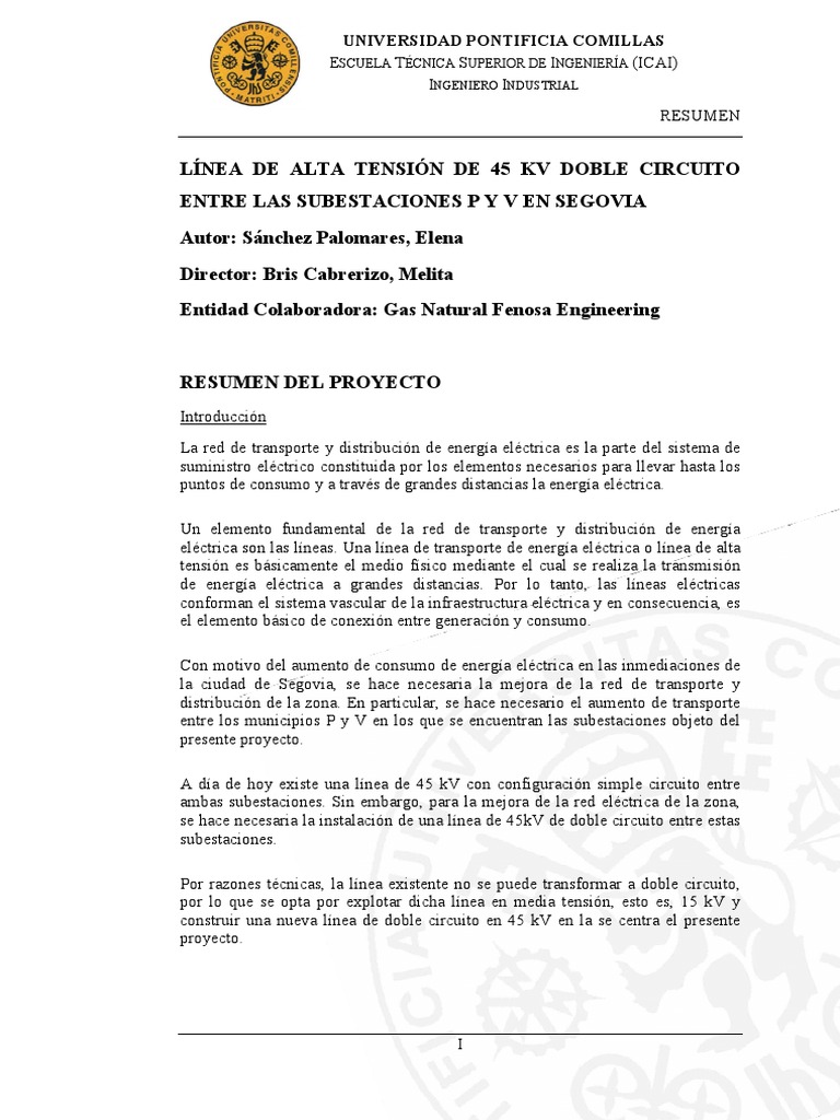 Linea de 45 KV | PDF | Red eléctrica | Ingenieria Eléctrica