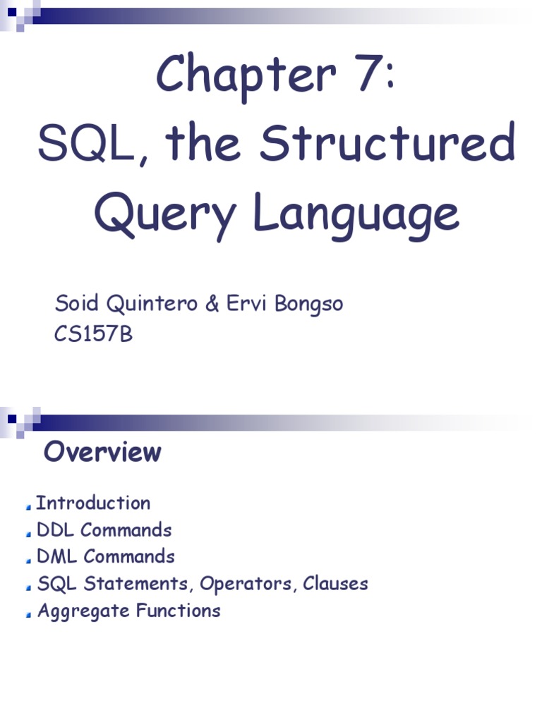SQL Presentation 1 | PDF