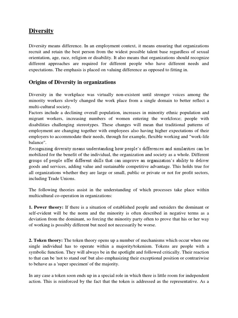 Handling Diversity in Organizational Behavior | PDF | Multiculturalism ...