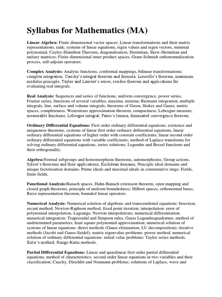 Syllabus For Mathematics | PDF | Teaching Methods & Materials | Science & Mathematics