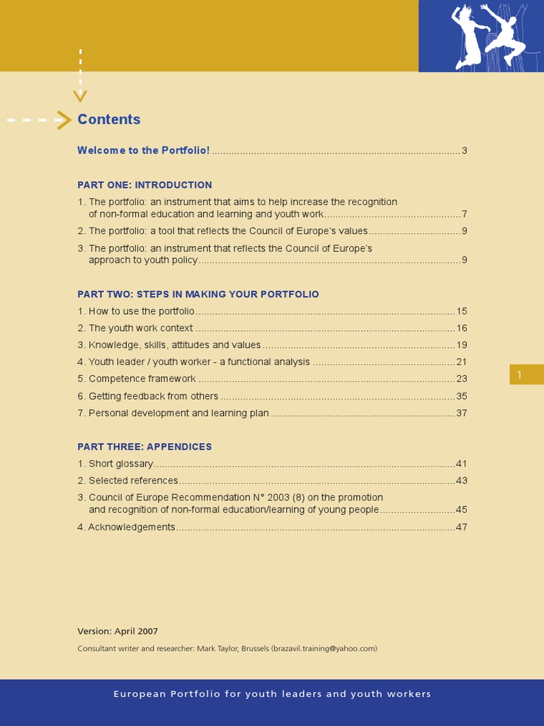 Portfolio For Youth Workers and Youth Leaders. | PDF