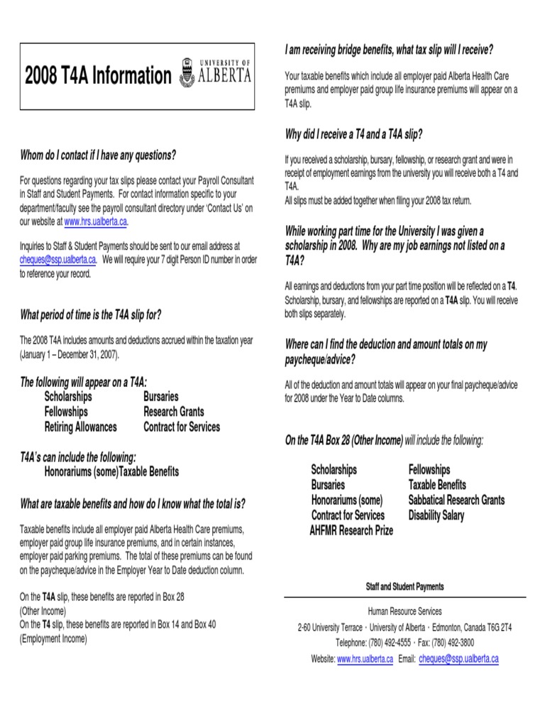 T4A | Tax Deduction | Taxes