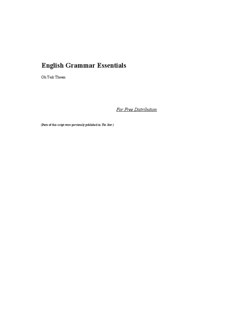 English Grammar Essentials (Word Document) | PDF | English Grammar ...