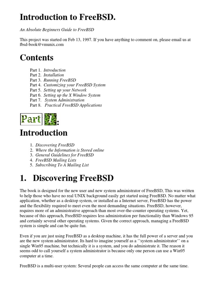An Absolute Beginners Guide To FreeBSD (Vmunix - Com, 1997) | PDF | Booting | File System