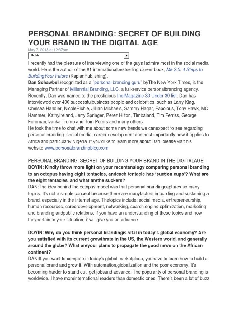 Mastering Personal Branding Online | PDF | Brand | Social Networking ...