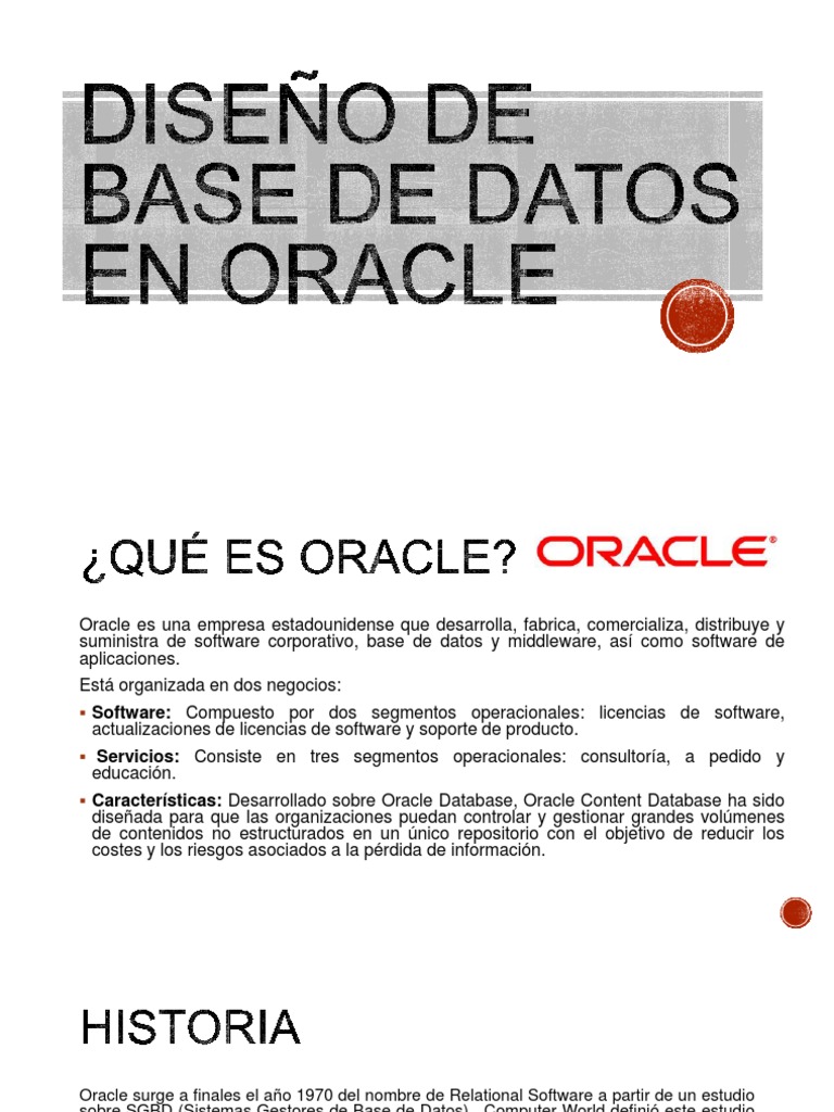 Base de Datos de Oracle | PDF | Base de datos Oracle | Bases de datos