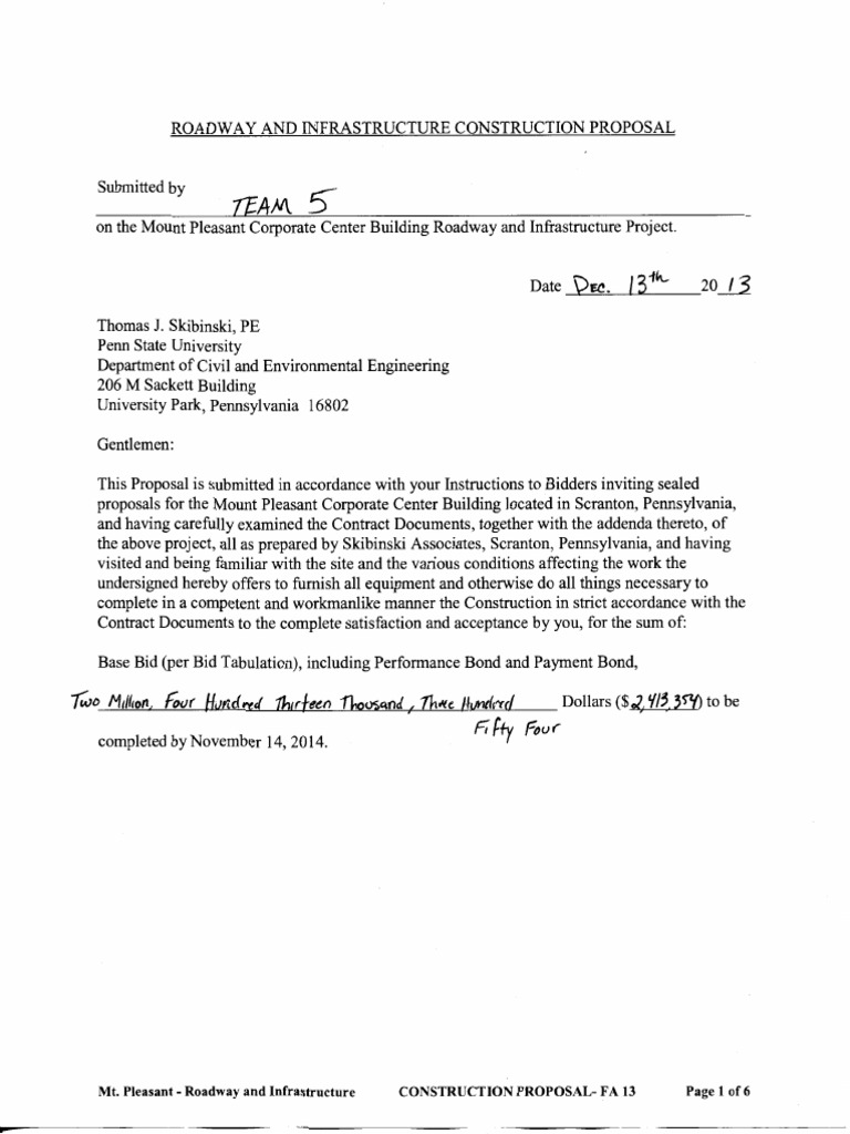 Mt. Pleasant Infrastructure Proposal | PDF | Sanitary Sewer | Road Surface