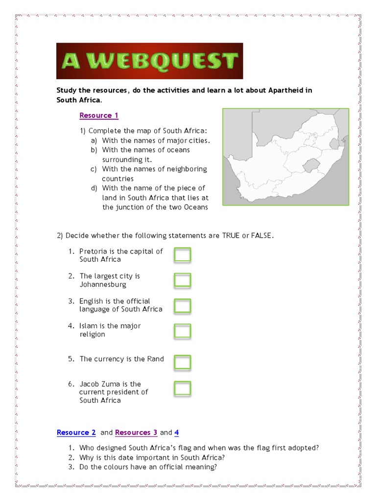 Webquest Apartheid | PDF