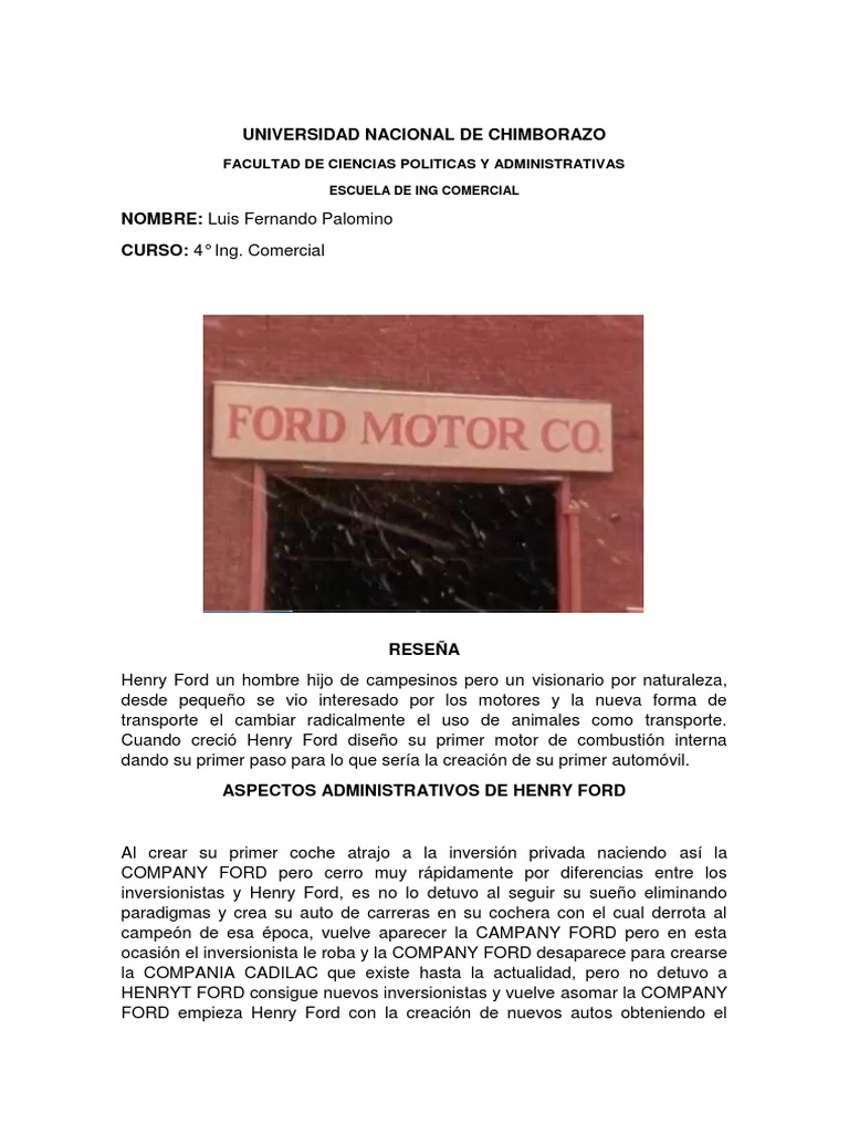 Ensayo | PDF | Coche | Compania de motores ford