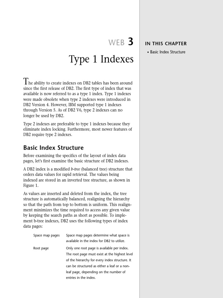 Type 1 Indexes: Basic Index Structure | PDF | Database Index | Ibm Db2