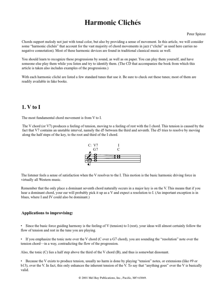 Cliches | PDF | Chord (Music) | Harmony