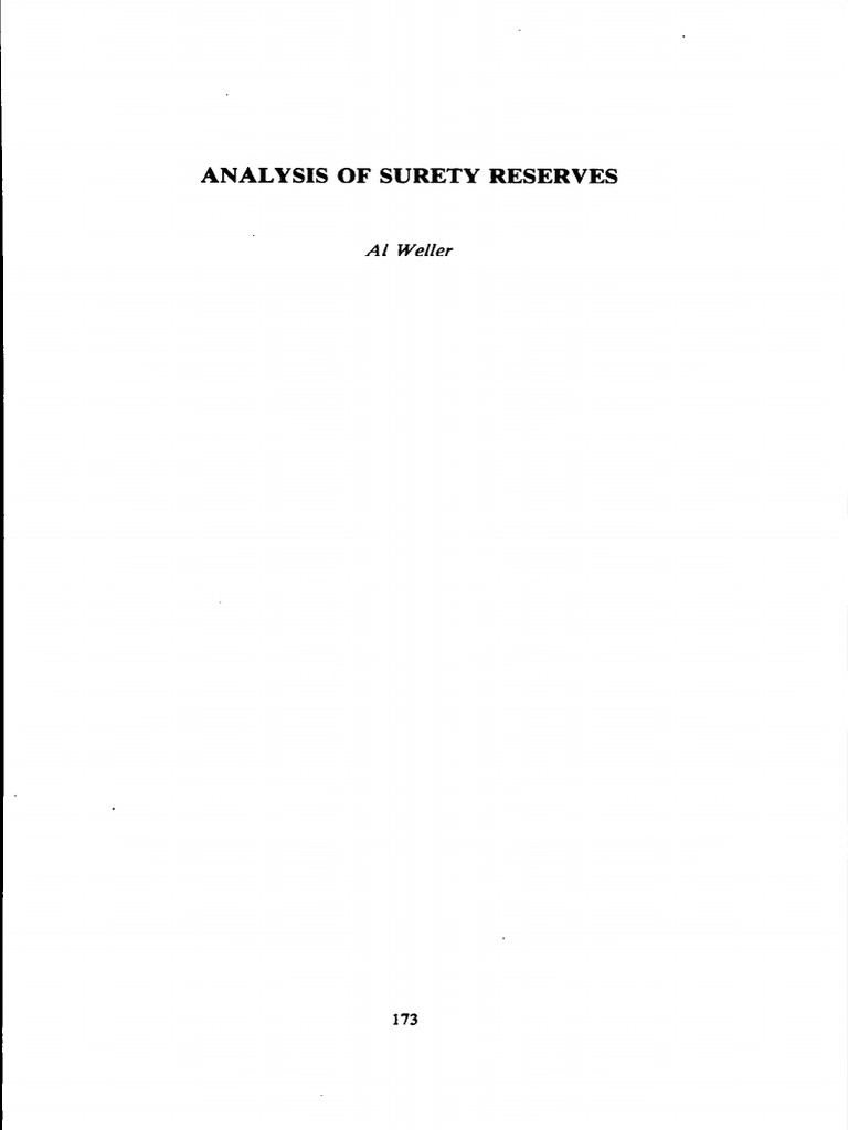 Analysis of Surety Reserves | PDF | Surety Bond | Bonds (Finance)