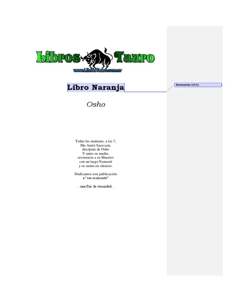 Osho - Libro Naranja | PDF