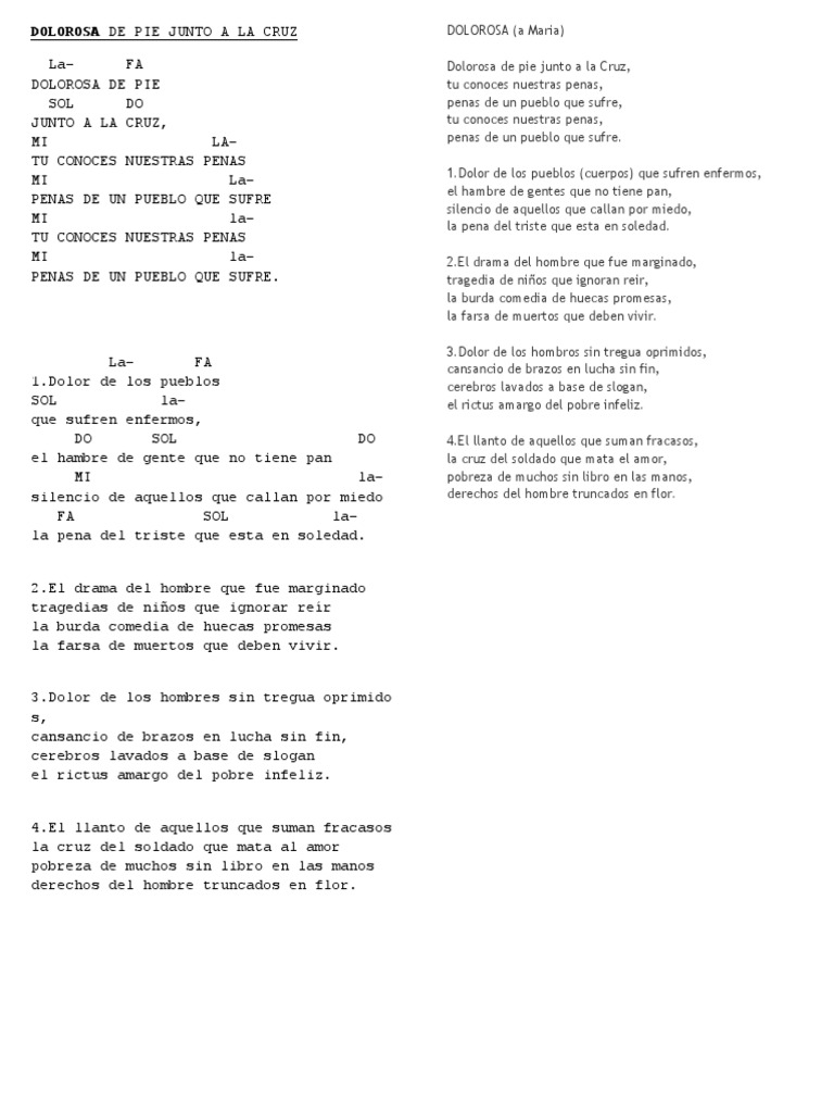 Dolorosa de Pie Junto A La Cruz | PDF