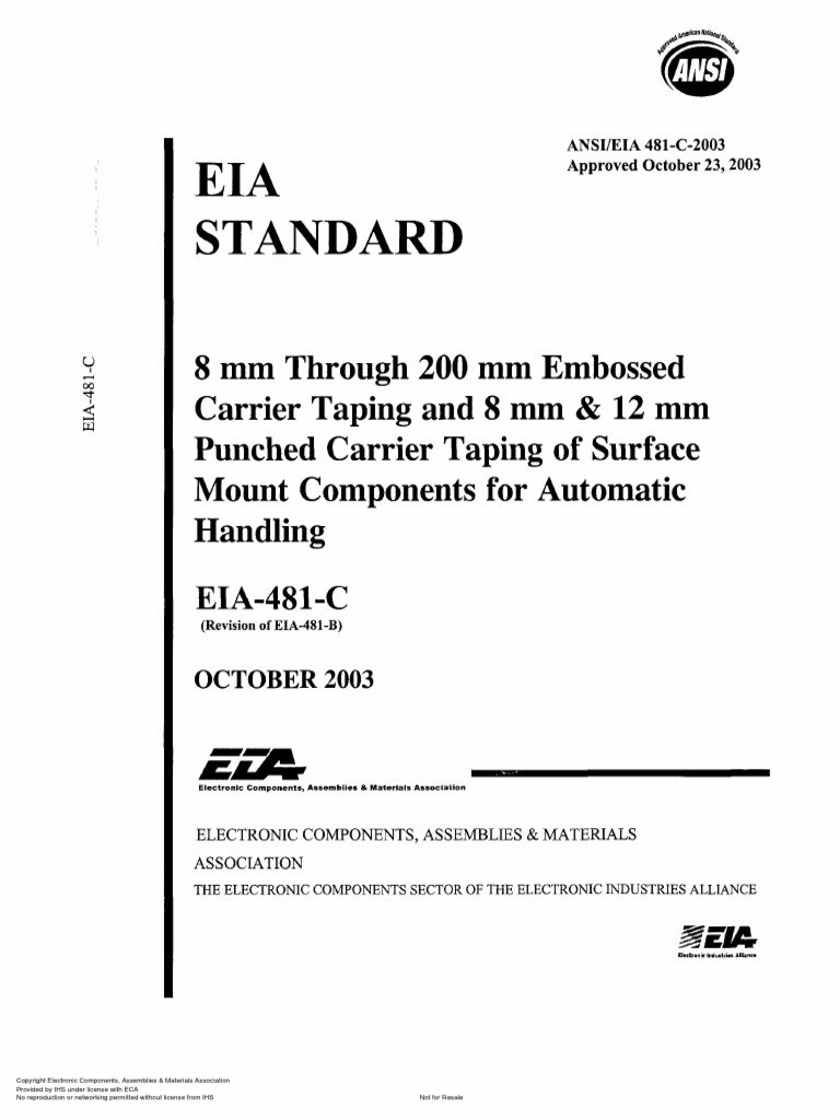 Eia 481 C | PDF | Electrostatic Discharge