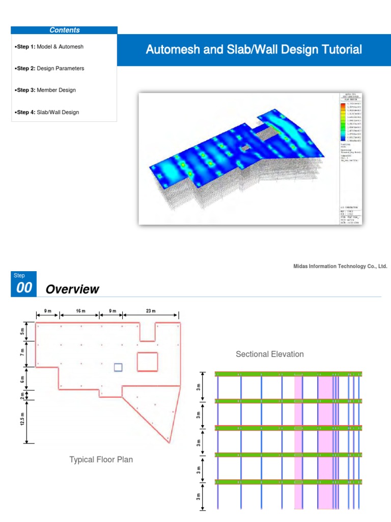 MIDAS-GEN Flat Slab Tutorial | PDF | Weighted Arithmetic Mean | Stress ...