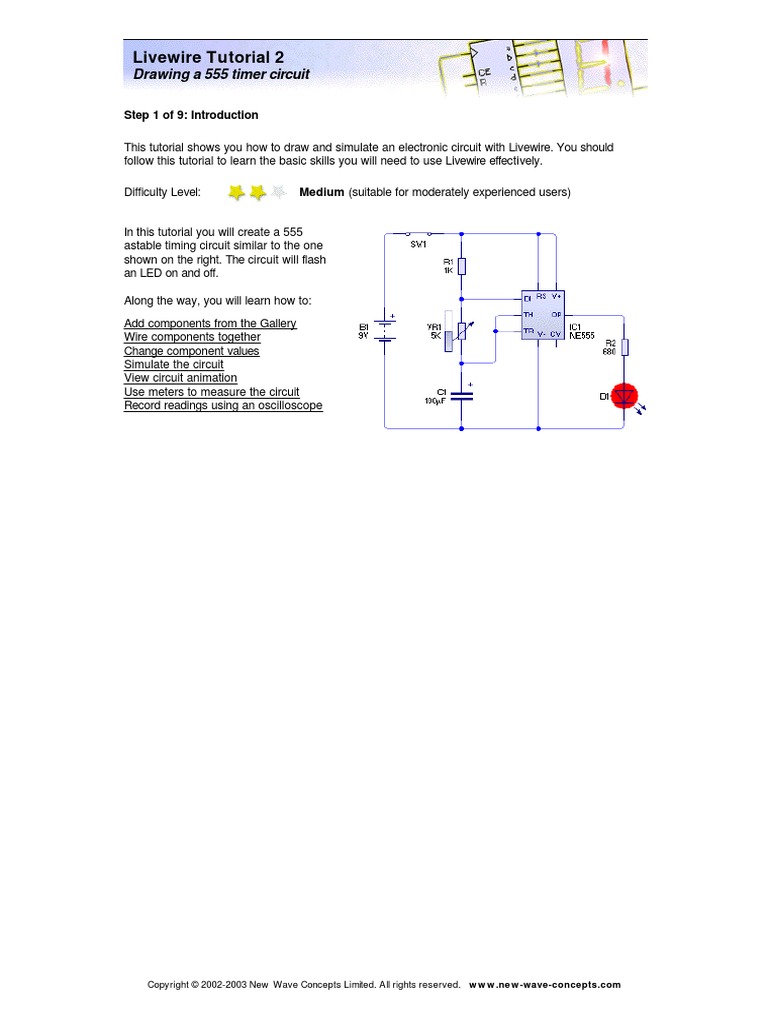 Tutorial 2 Drawing A 555 Timer Circuit | PDF | Teaching Methods ...