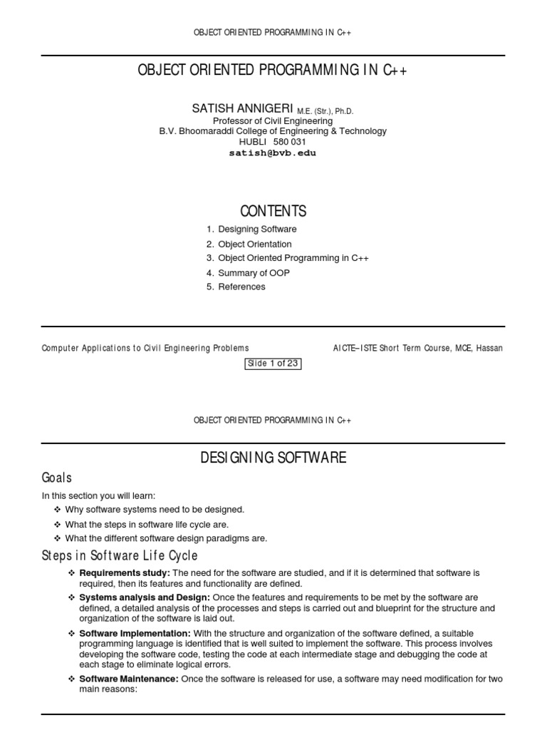 Object Oriented Programming Concepts | PDF