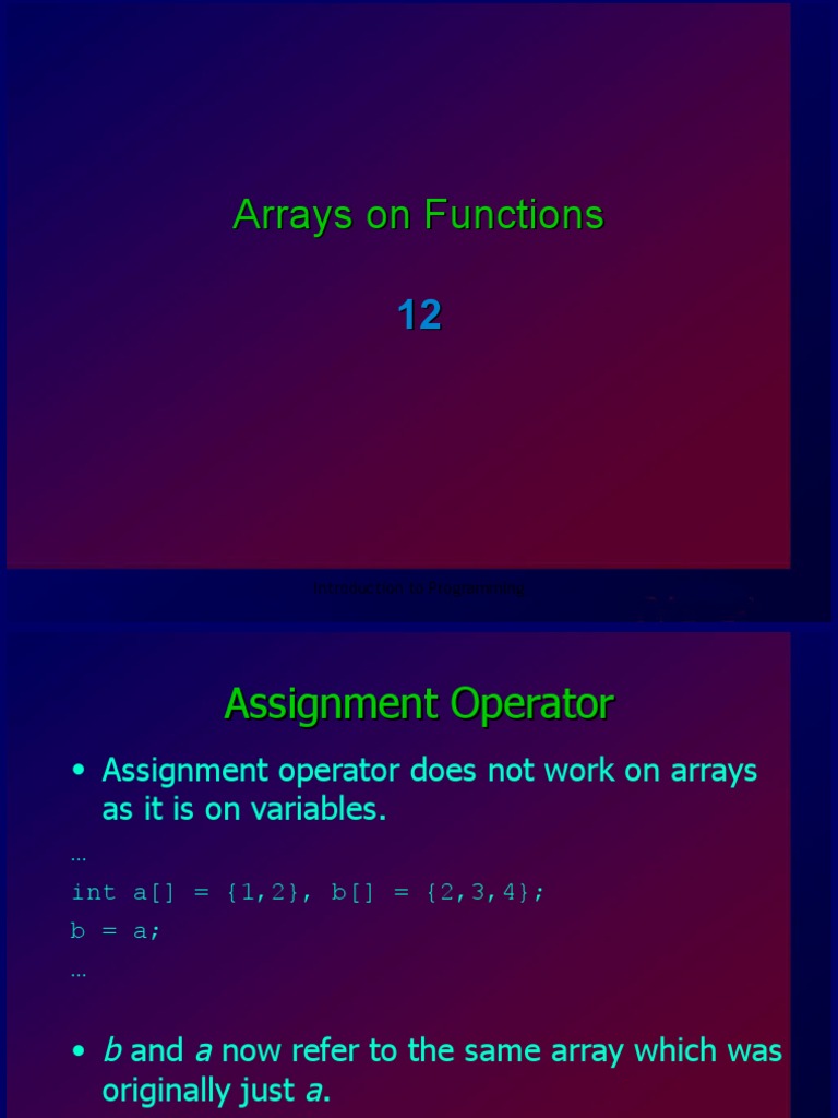 12 ES 26 - Arrays On Functions | PDF