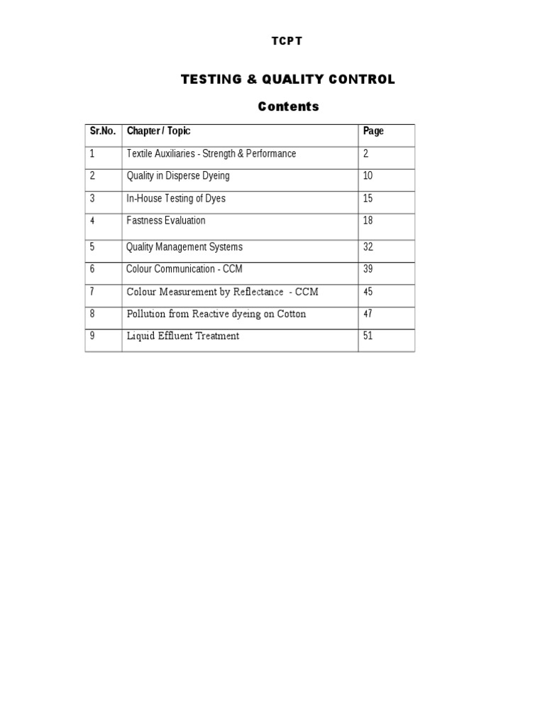 Testing & Quality Control | PDF | Detergent | Dye