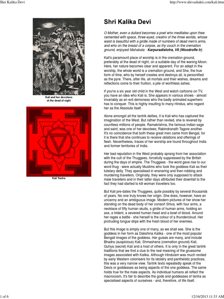 Shri Kalika Devi | PDF | Kali | Devi