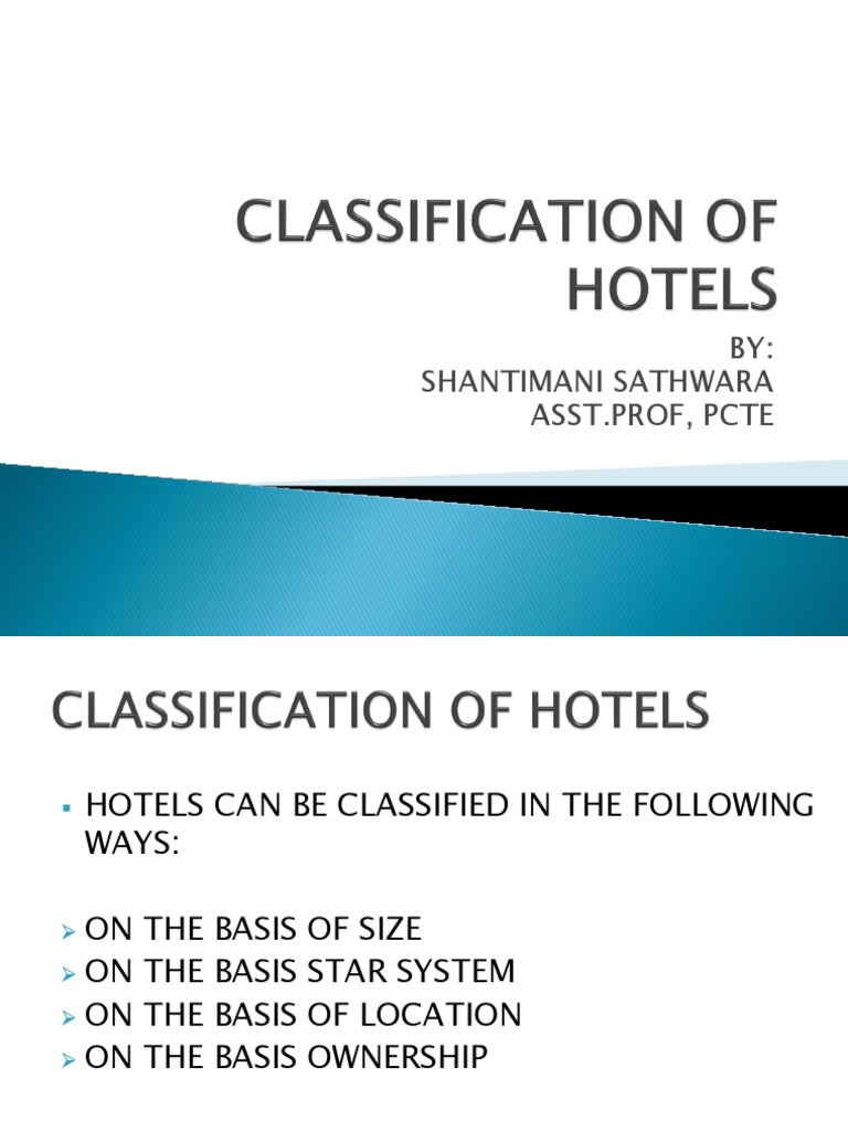 Classification of Hotels | PDF | Hotel | Franchising