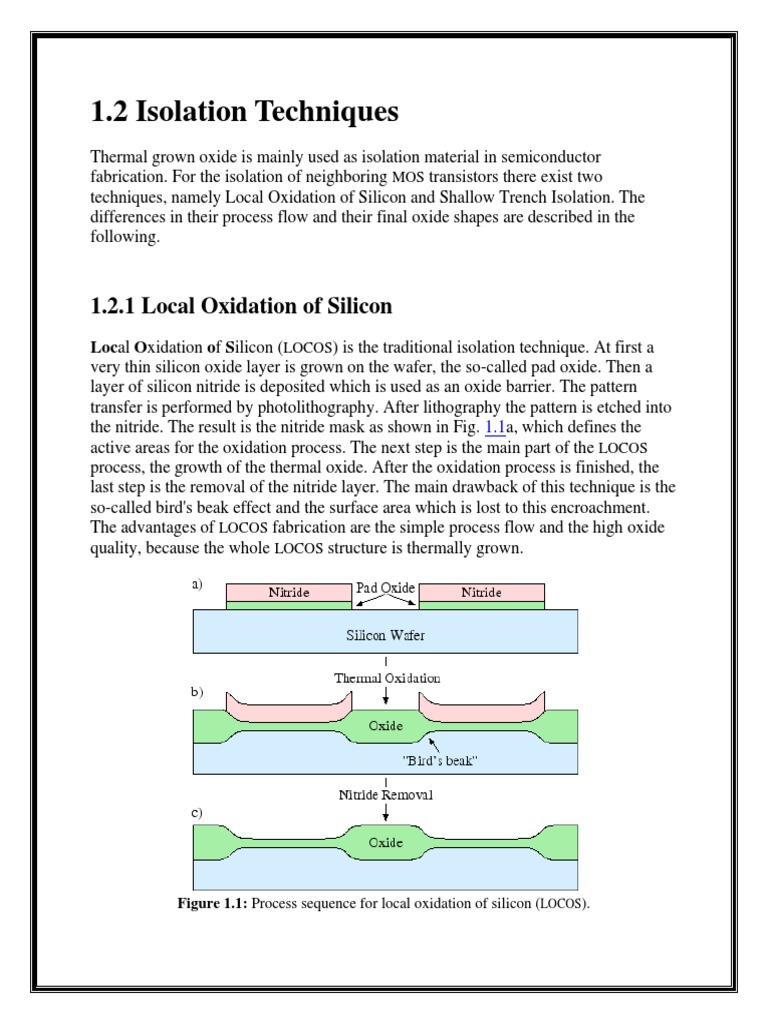 Isolation Tecgniques | PDF | Silicon | Oxide