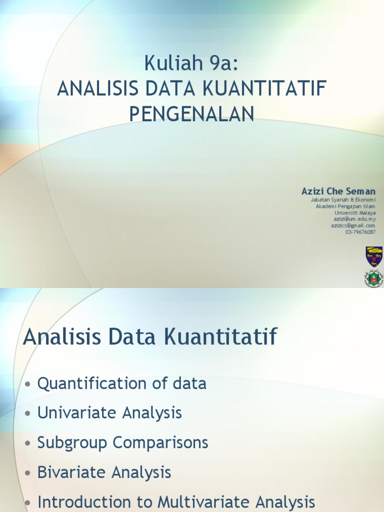 Analisis Data Kuantitatif - Pengenalan | PDF | Data Analysis ...