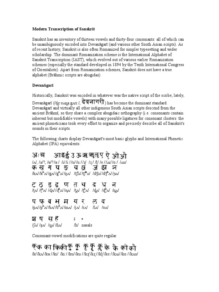 Modern Transcription of Sanskrit | PDF | Text | Human Communication