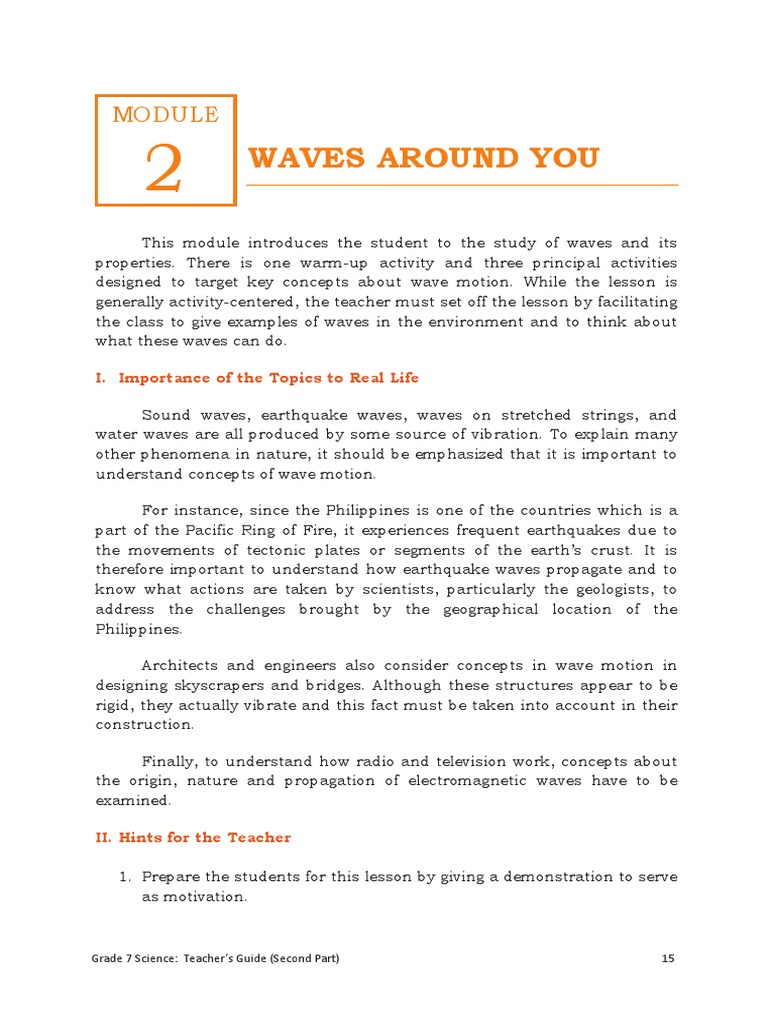 Module 2 Science Grade 7 | PDF | Waves | Electromagnetic Radiation