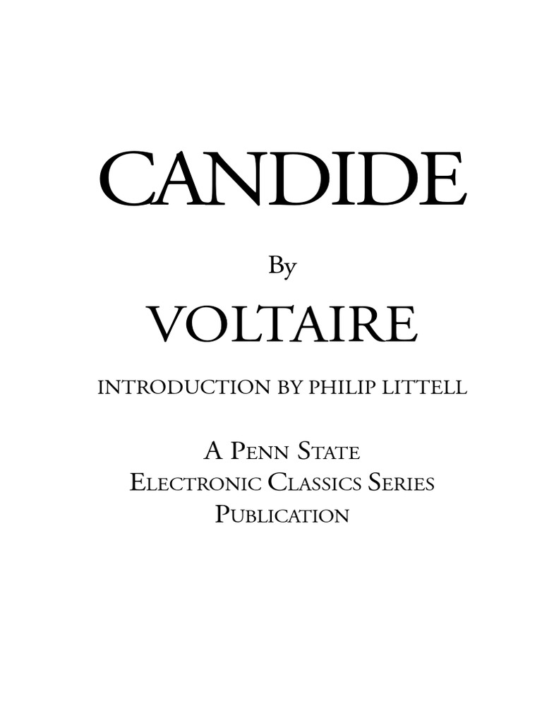 Voltaire S Novel Pdf Candide Religion And Belief