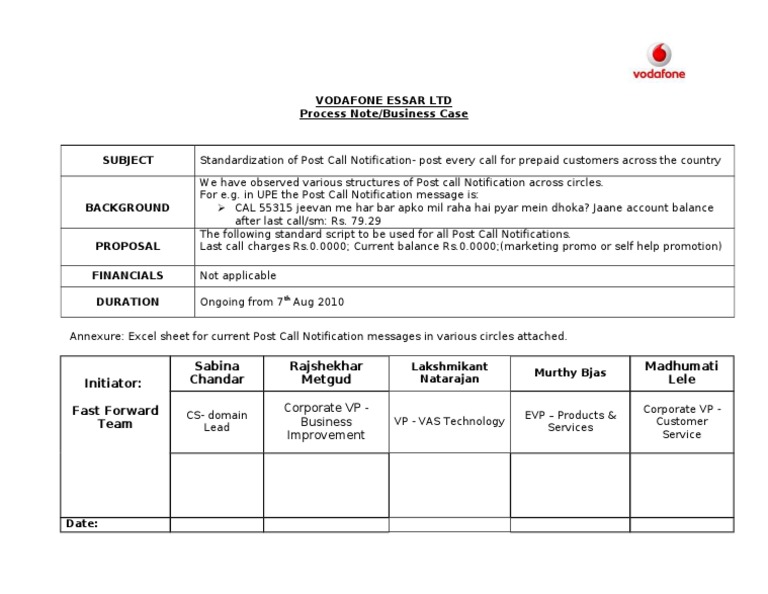 Approval Form - Standardization of PCN Message | PDF