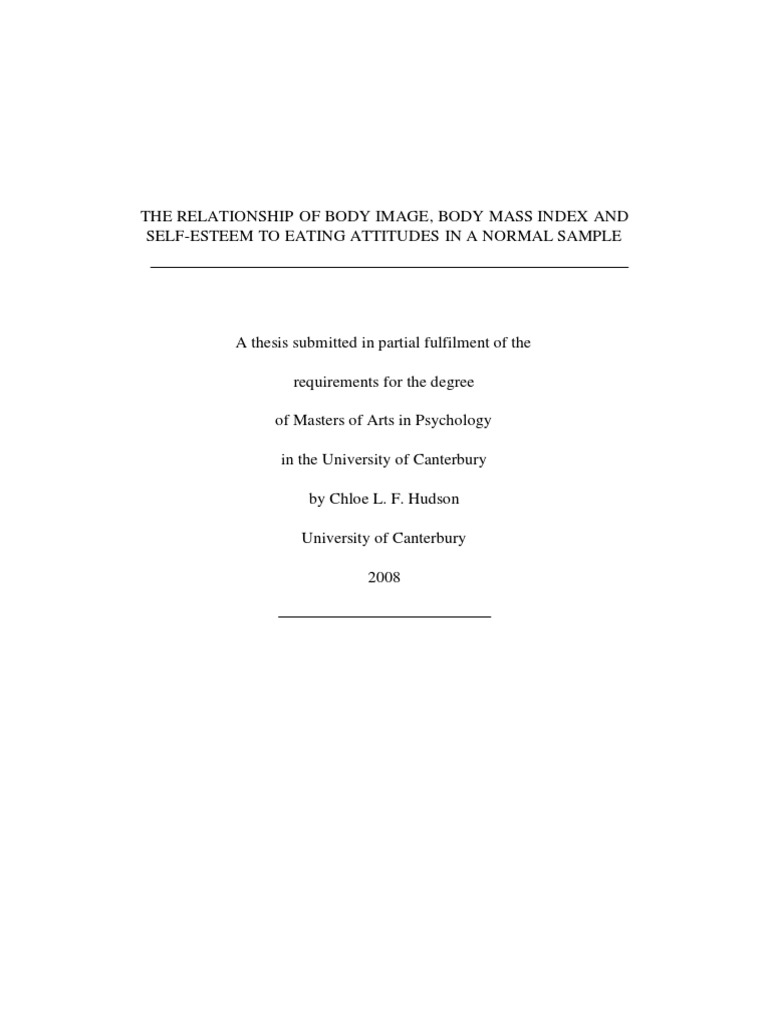 Thesis | PDF | Body Image | Eating Disorder