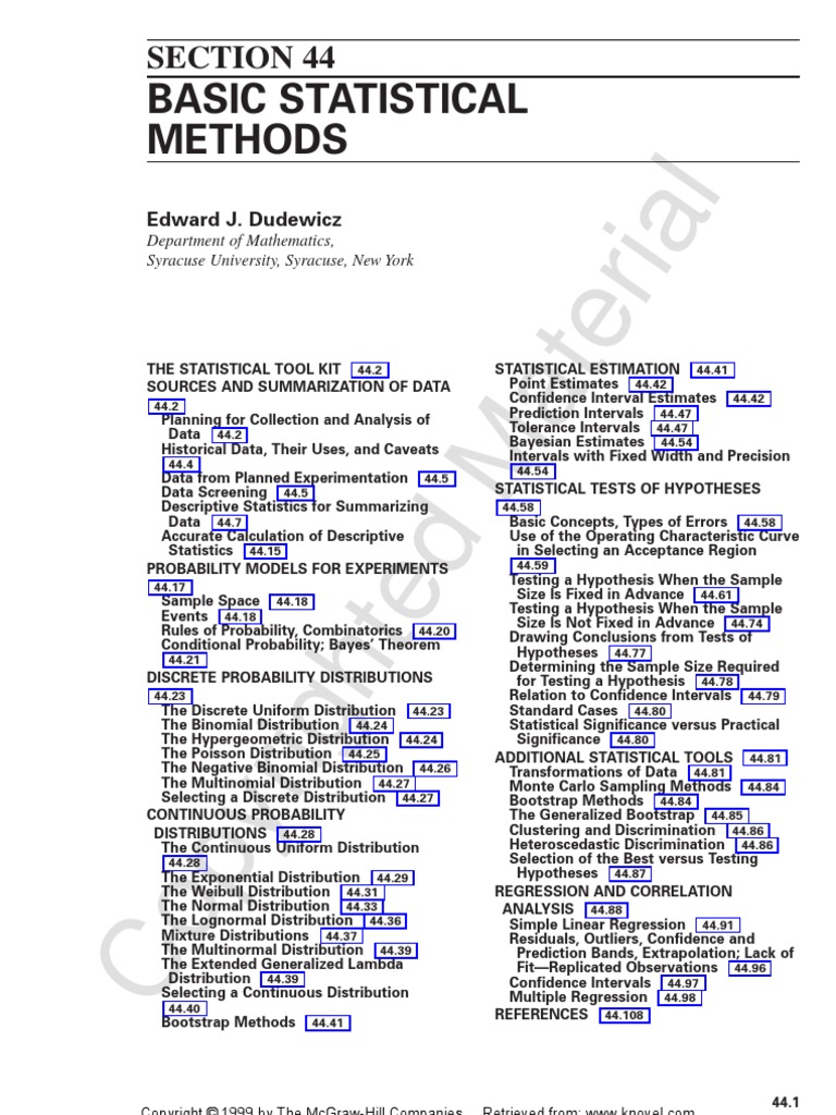 Basic Statistical Methods | PDF