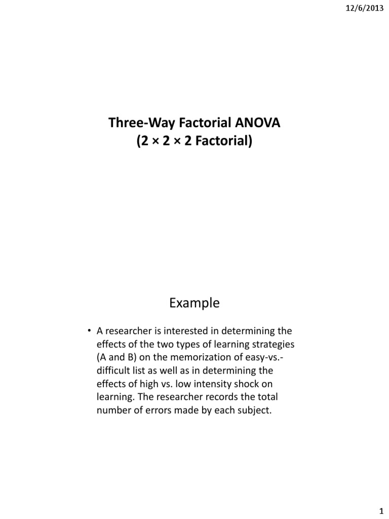 4 Three Way Factorial Anova | PDF | Factor Analysis | Analysis Of Variance