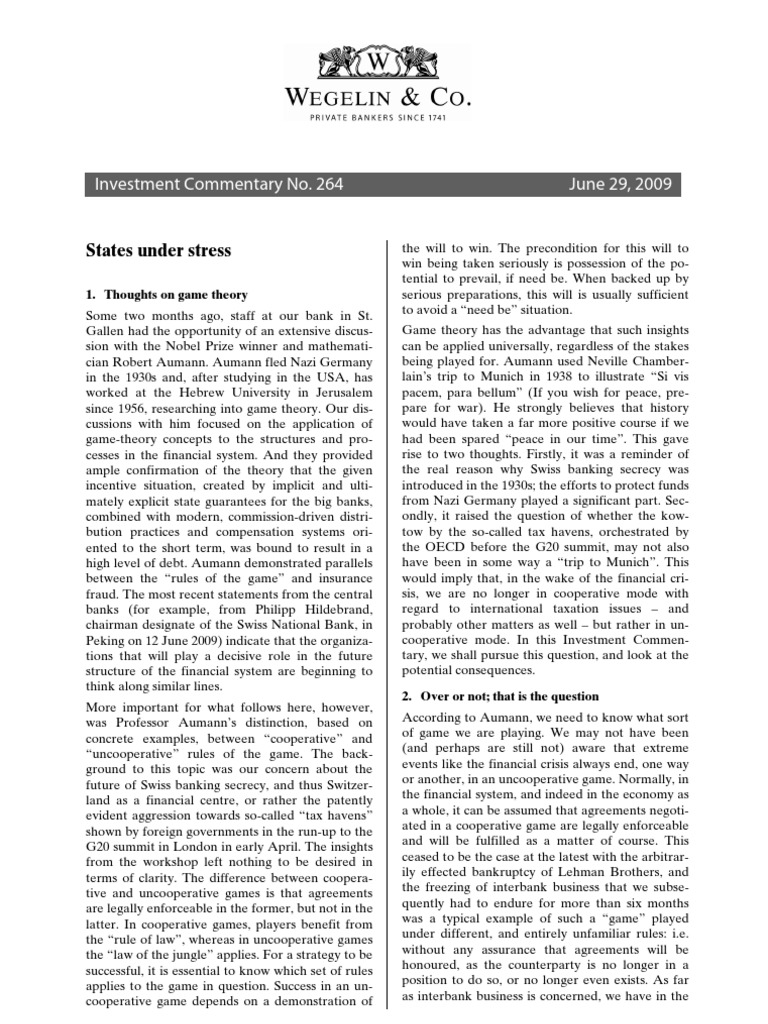 Investment Commentary No. 264 June 29, 2009 | PDF | Interest Rates ...