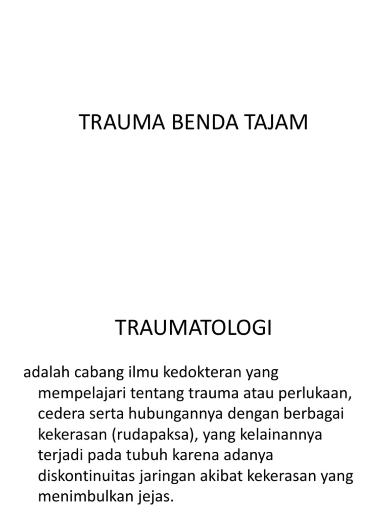 Trauma Benda Tajam | PDF