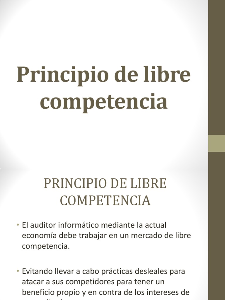 Principio de Libre Competencia - 1 | PDF | Negocios