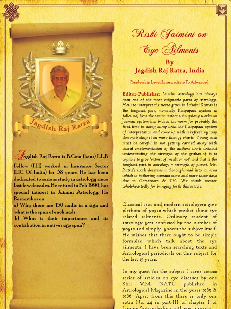 44-Rishi Jaimini On Eye Ailments | PDF | Hindu Astrology | Astrology